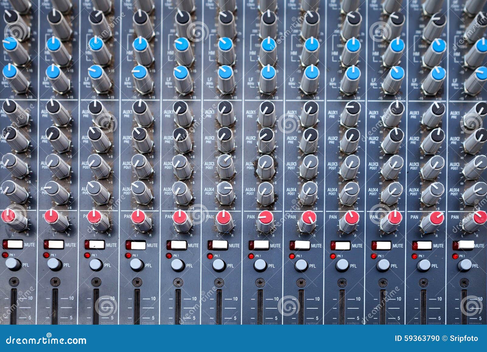 Sound mixer control panel stock photo. Image of mixing - 59363790