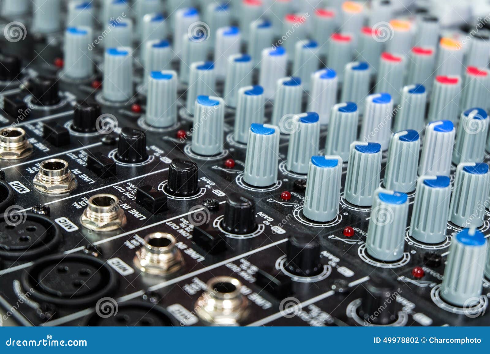 Sound mixer control panel stock photo. Image of radio - 49978802