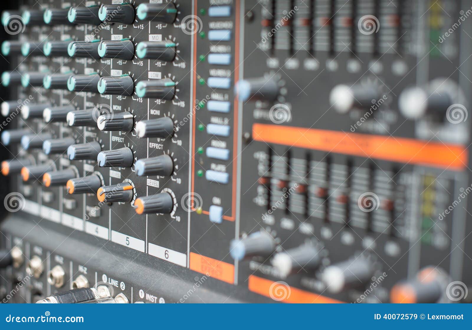 Sound mixer control panel stock image. Image of control - 40072579