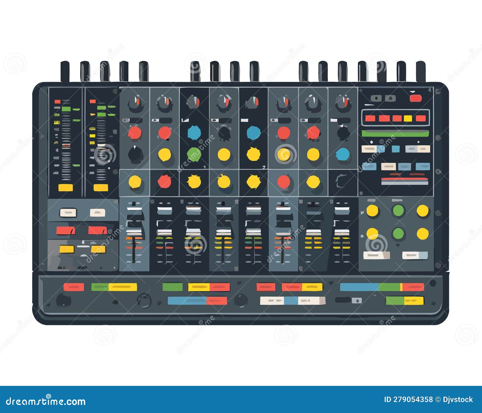 Sound Mixer Control Panel for Recording Studio Stock Vector ...