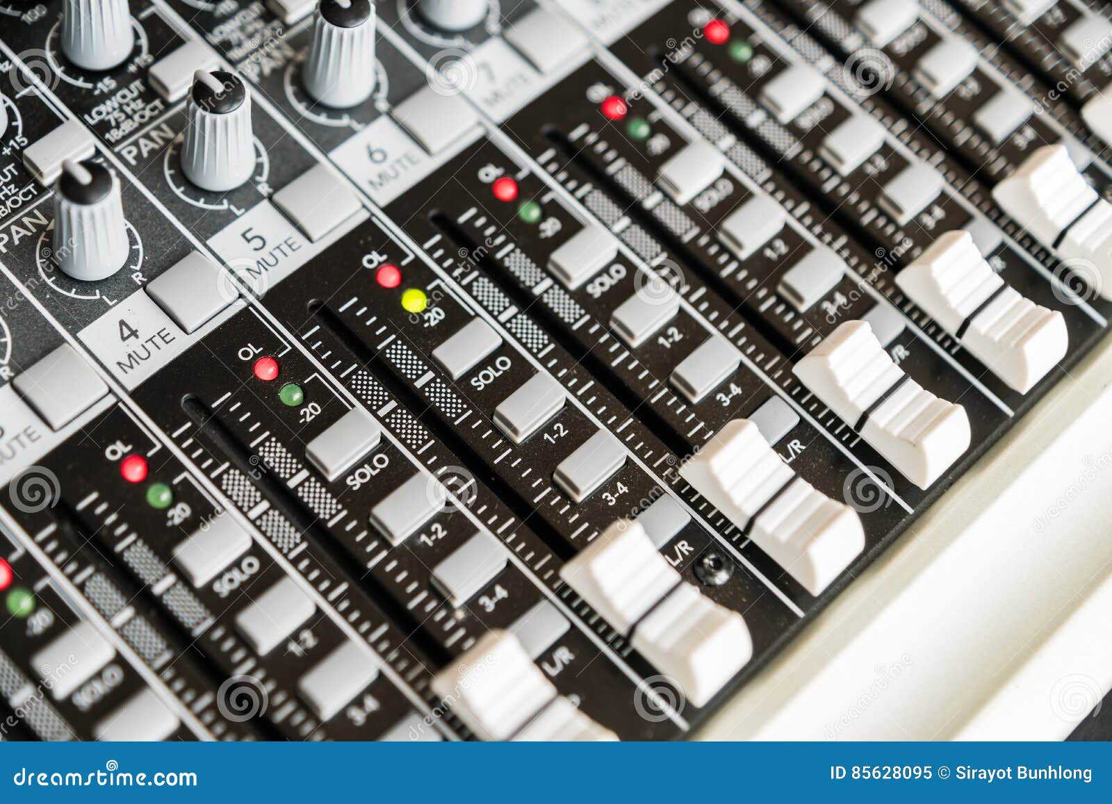 Sound Mixer Control Panel. Sound Controller Recording Studio Stock ...