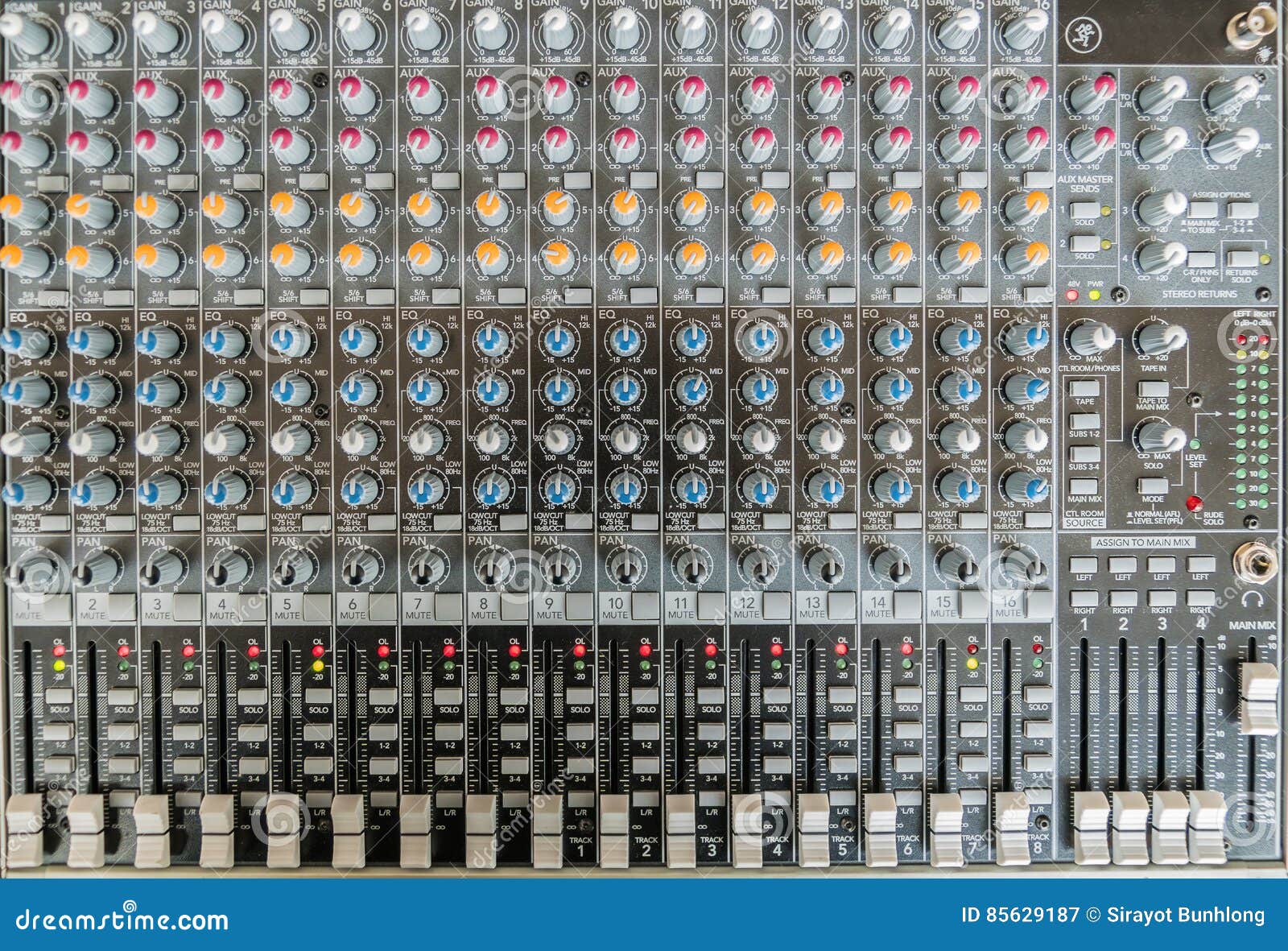 Sound Mixer Control Panel. Sound Controller Recording Studio Stock ...