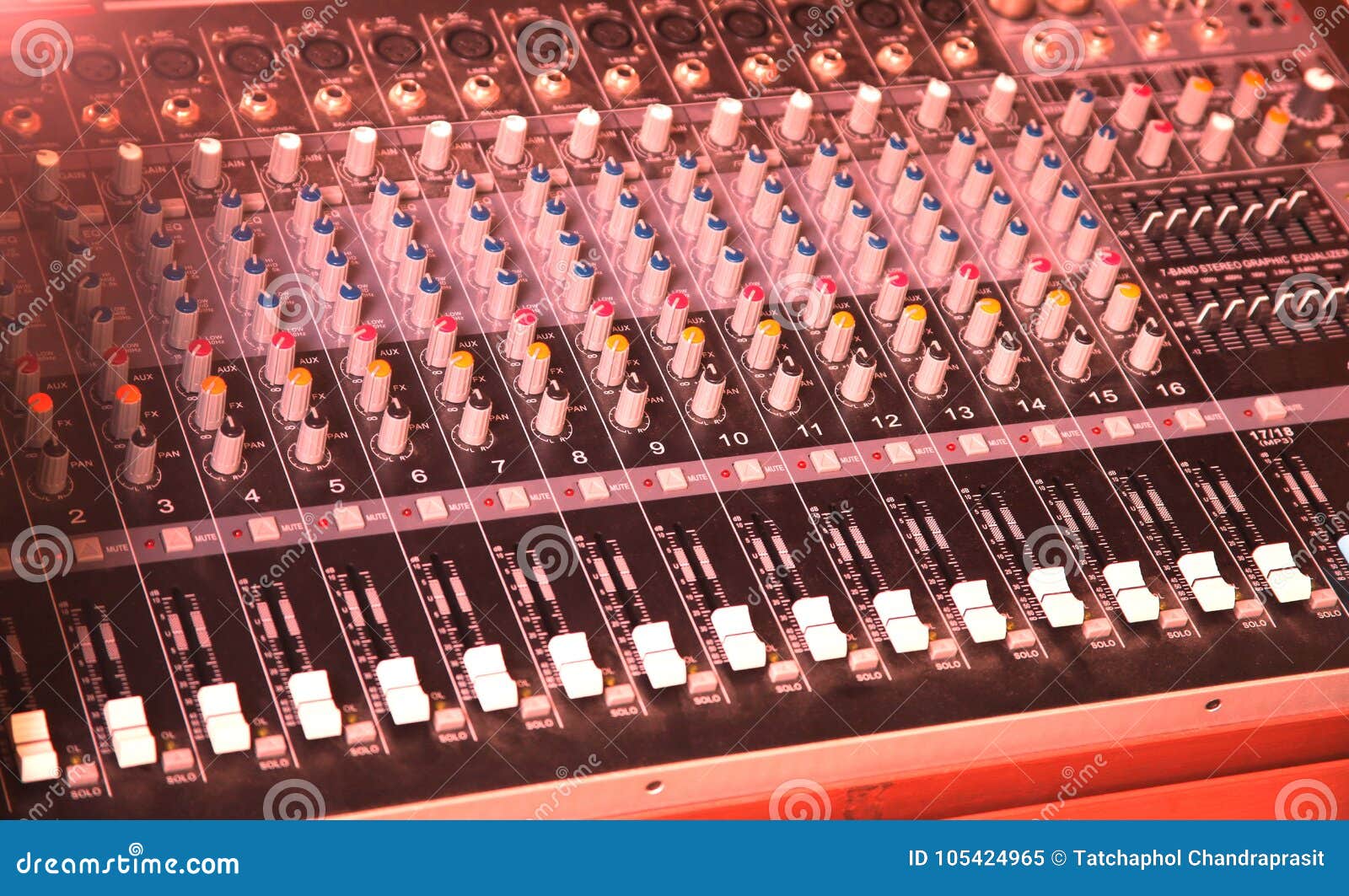 Sound mixer control unit. stock image. Image of line - 105424965