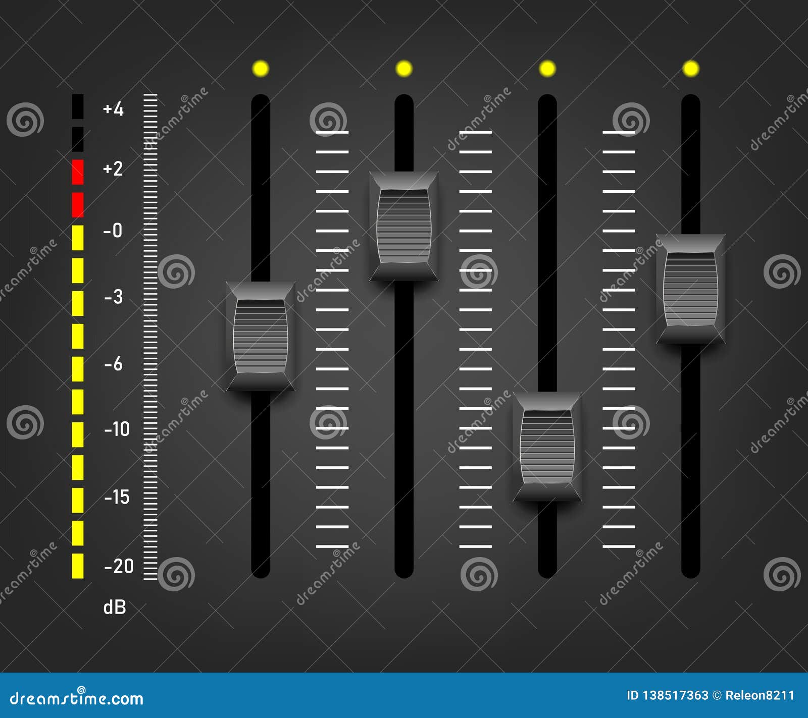 Sound mixer controller. stock vector. Illustration of level - 138517363