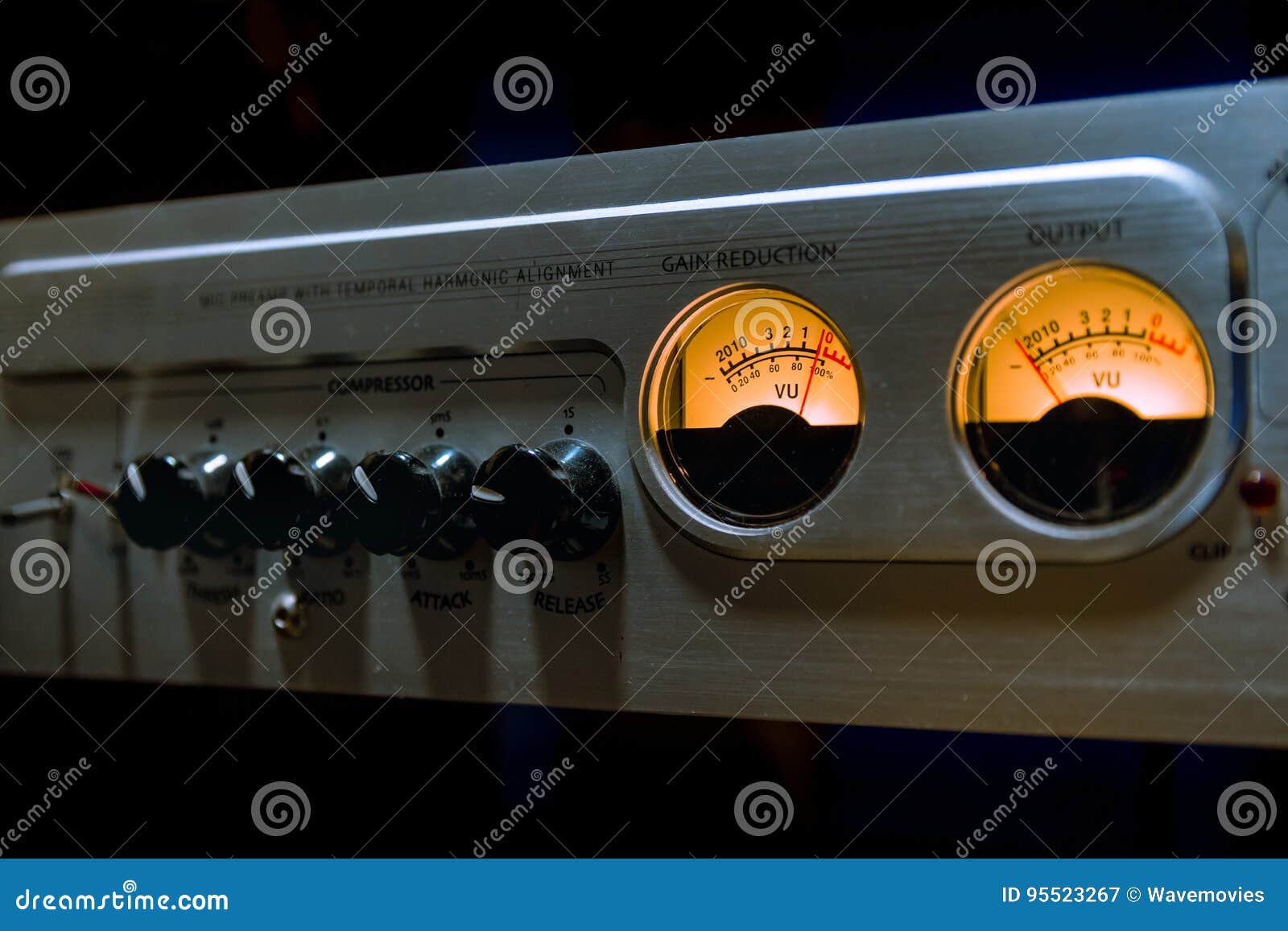 Sound Mixer Equalizer with Many Buttons and Vu Meter in Recording ...