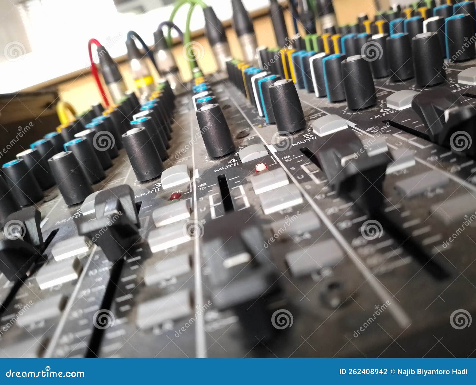 Sound Mixer Lined with Dials and Panel Stock Photo - Image of lined ...