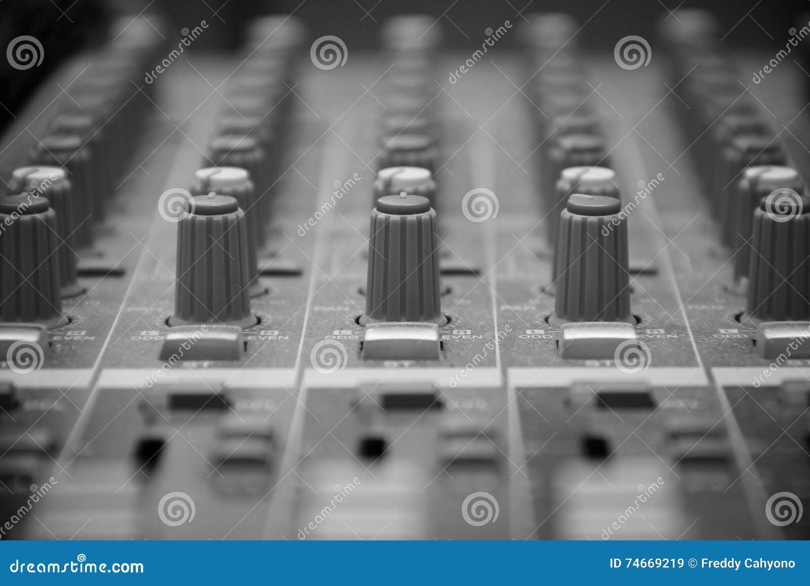 Sound mixer panel closeup stock image. Image of media - 74669219