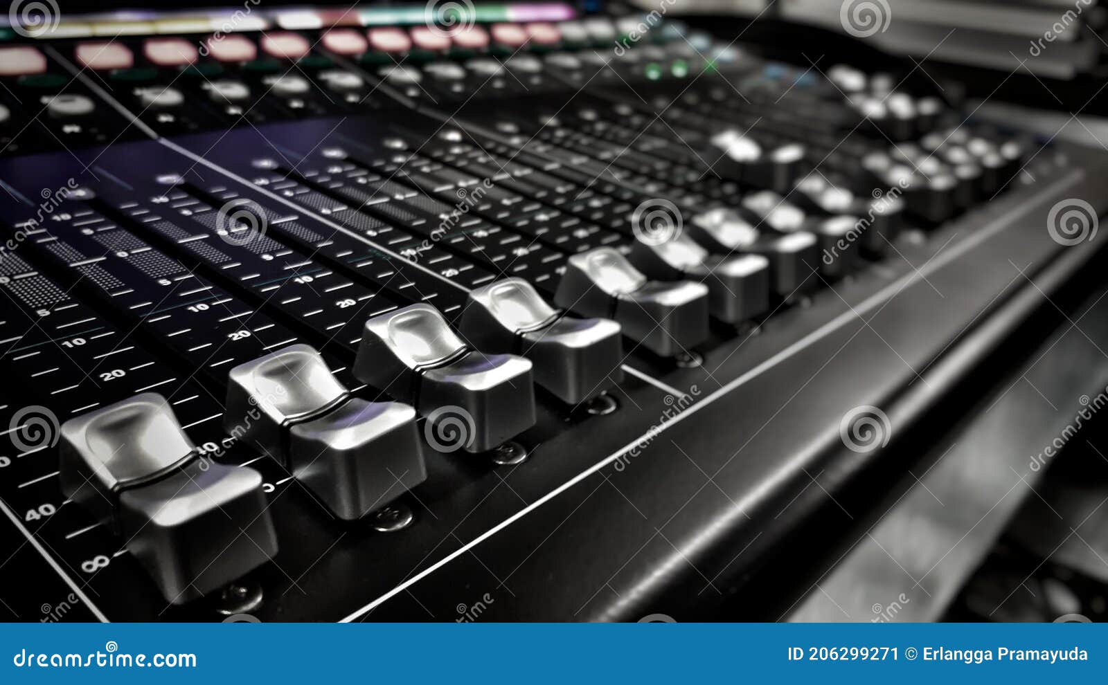 Sound Mixer Sliders after Event Done Stock Image - Image of sliders ...