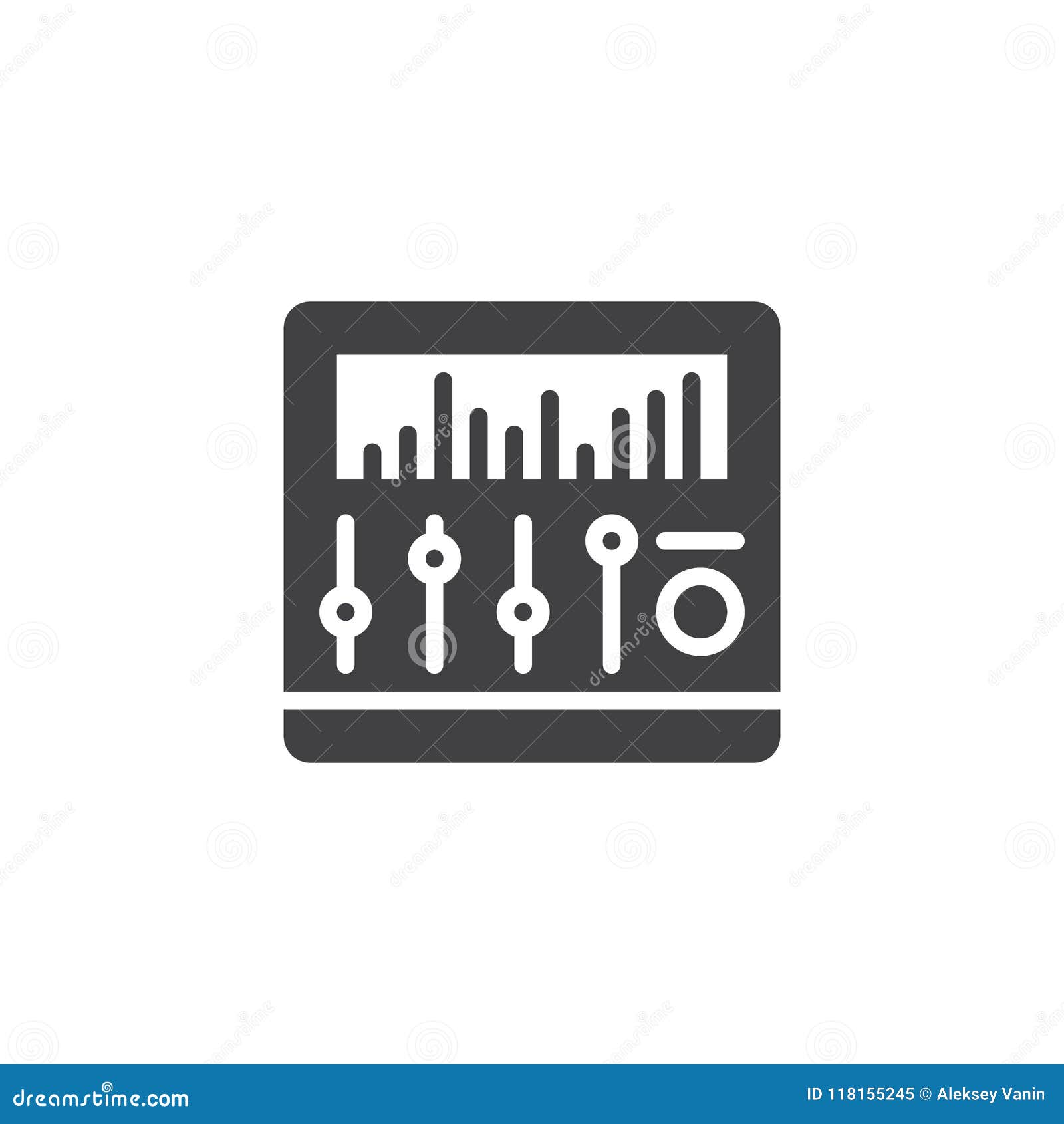 Sound mixer vector icon stock vector. Illustration of record - 118155245