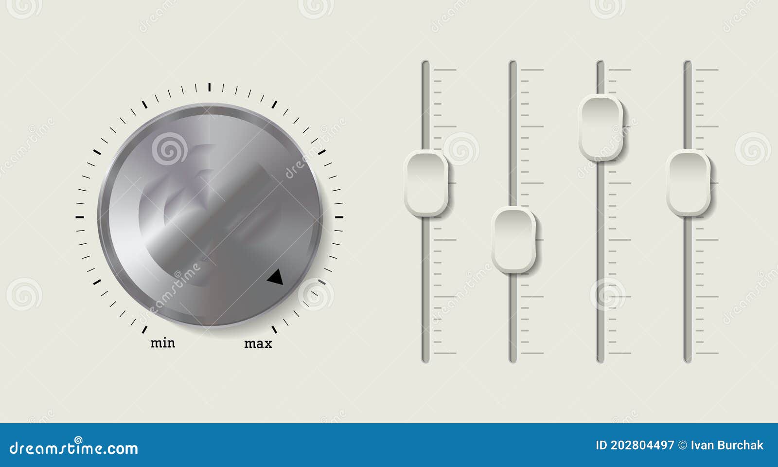 Sound Mixer, Volume Panel. 3D Vector Illustration Stock Vector ...