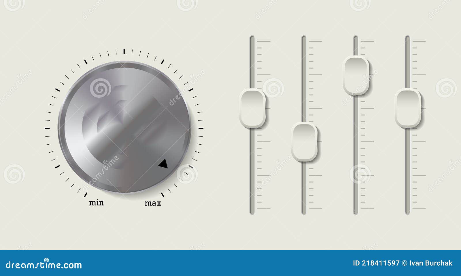 Sound Mixer, Volume Panel. 3D Vector Illustration Stock Vector ...
