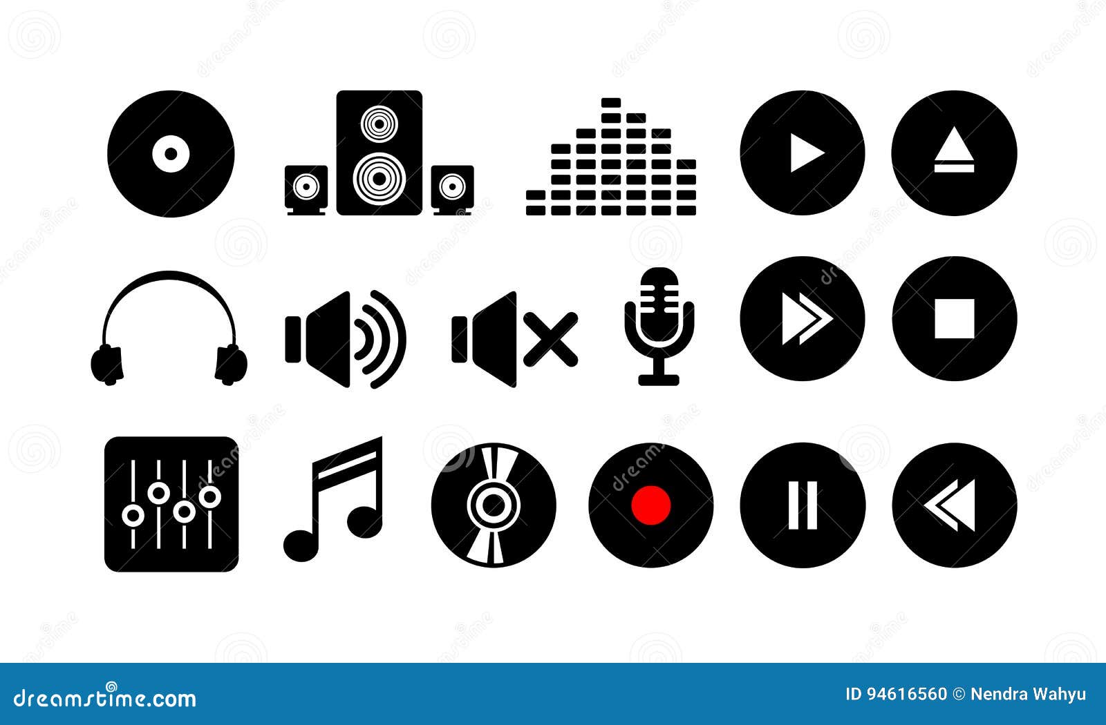 Sound music icon symbol stock vector. Illustration of sound - 94616560