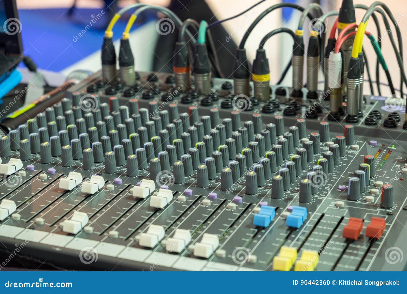 Sound Music Mixer Control Panel, Audio Mixing Board. Stock Photo ...