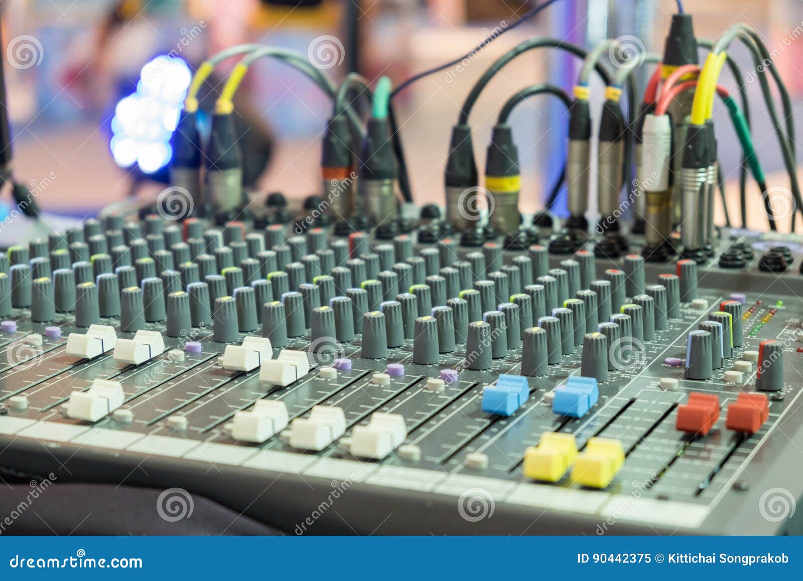 Sound Music Mixer Control Panel, Audio Mixing Board. Stock Image ...