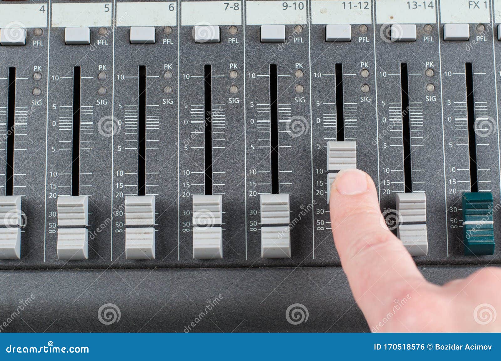 Sound Music Mixer Control Panel.Buttons on Mixer Stock Photo - Image of ...