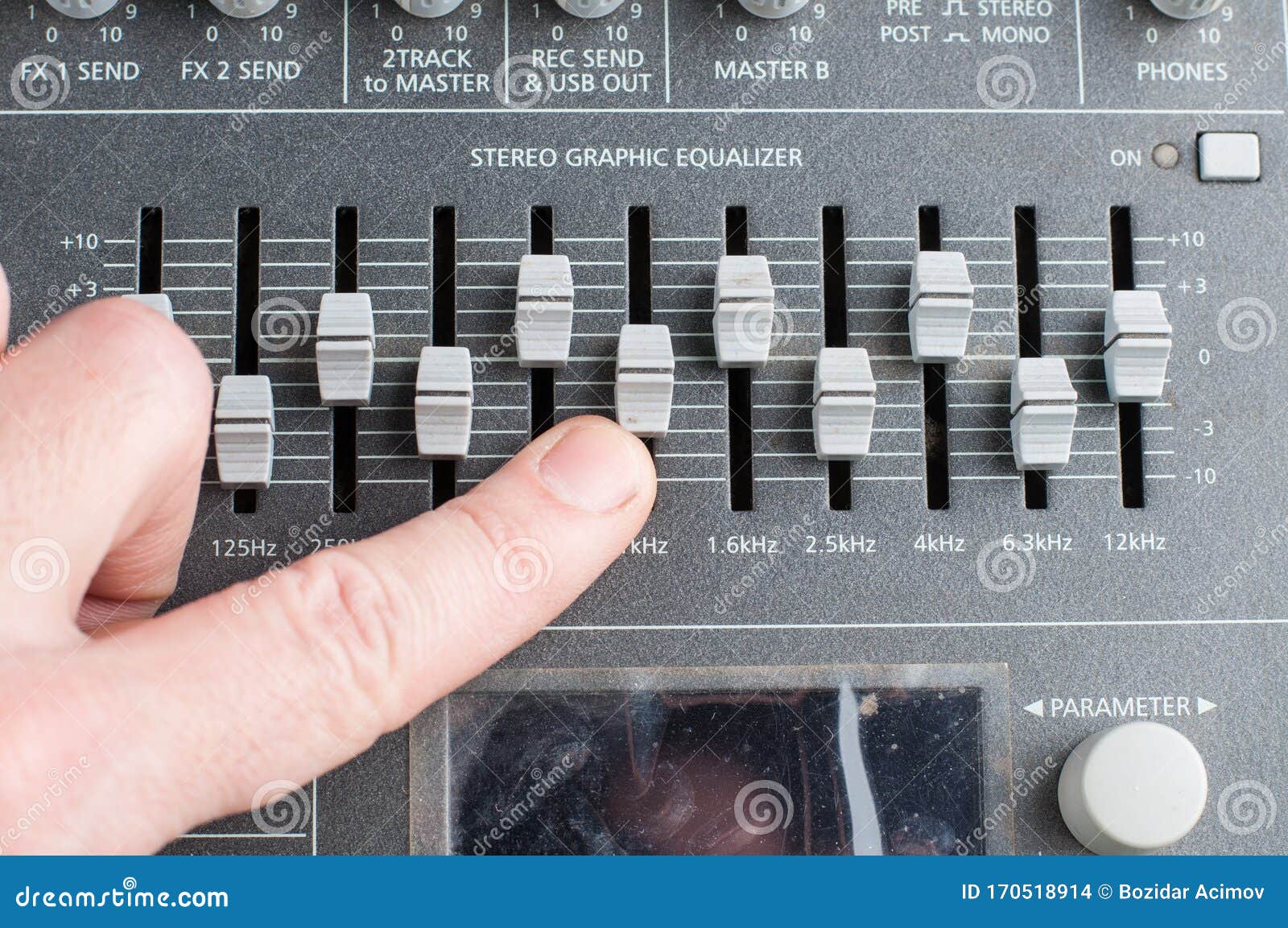 Sound Music Mixer Control Panel.Buttons on Mixer Stock Photo - Image of ...