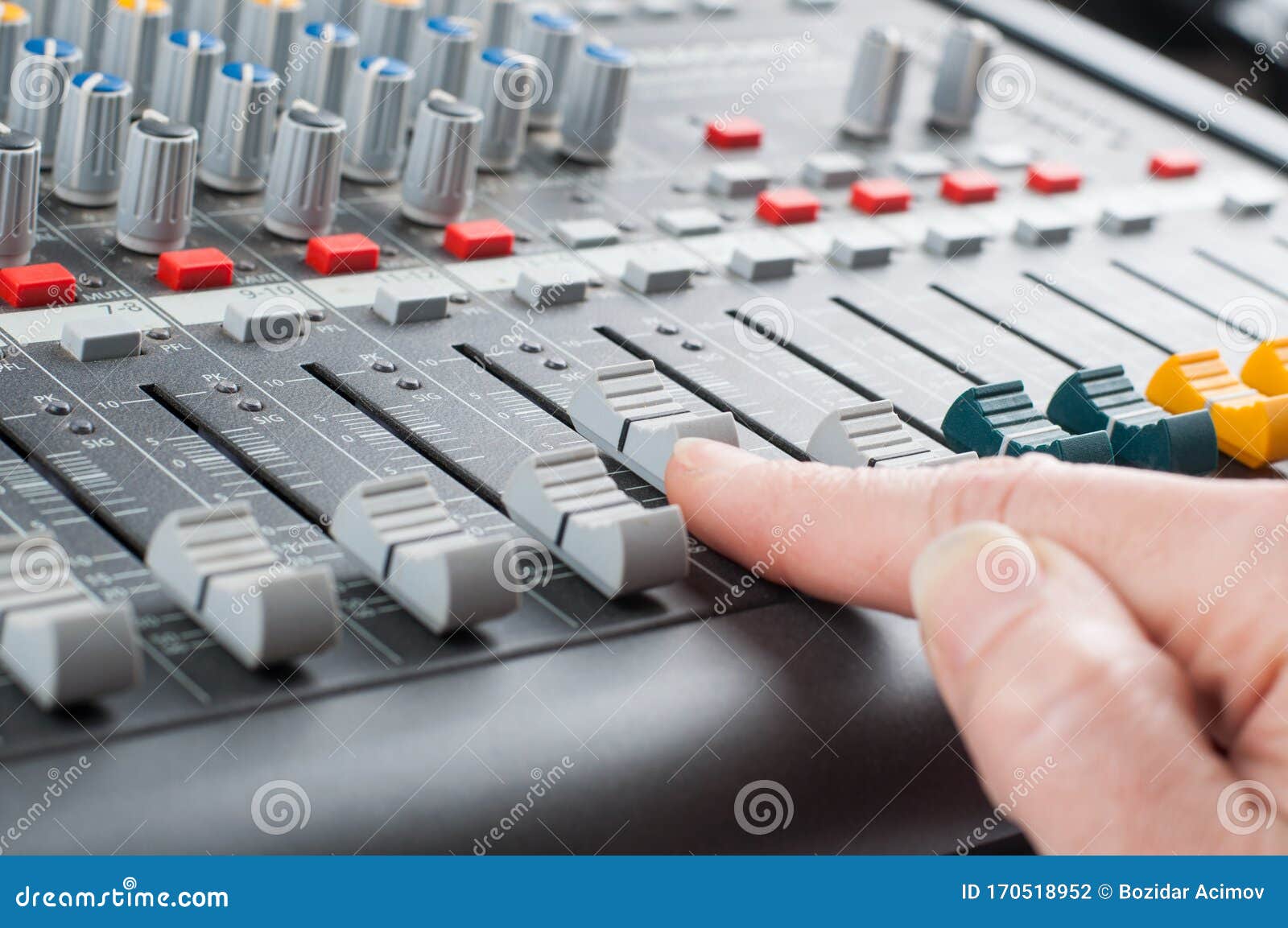 Sound Music Mixer Control Panel.Buttons on Mixer Stock Photo - Image of ...