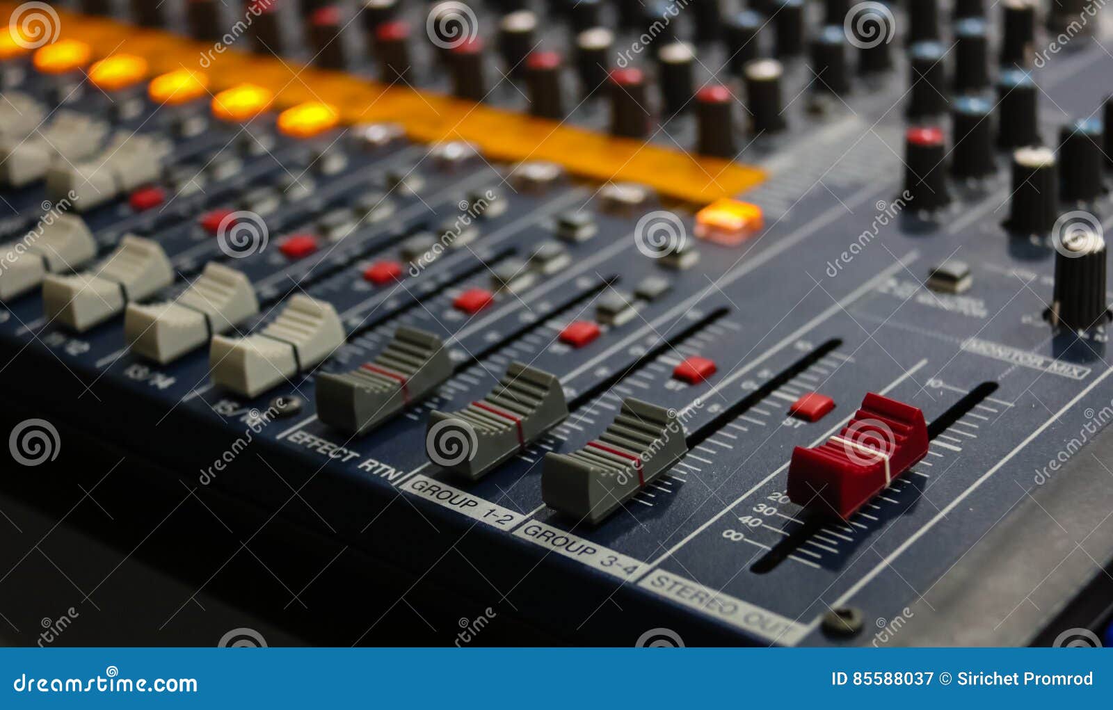 Sound Music Mixer Control Panel Stock Image - Image of professional ...