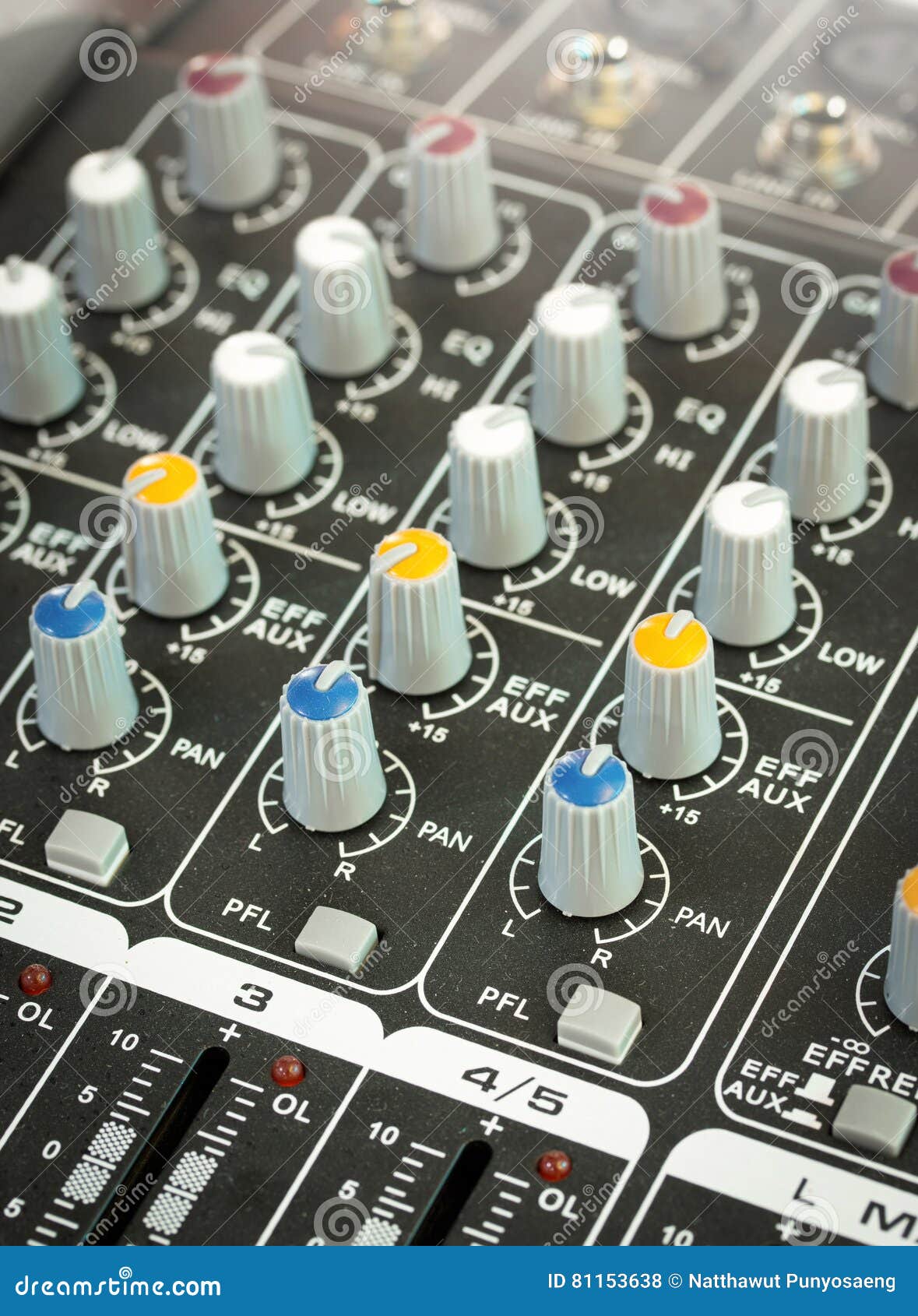 Sound Music Mixer Control Panel Stock Photo - Image of instrument ...