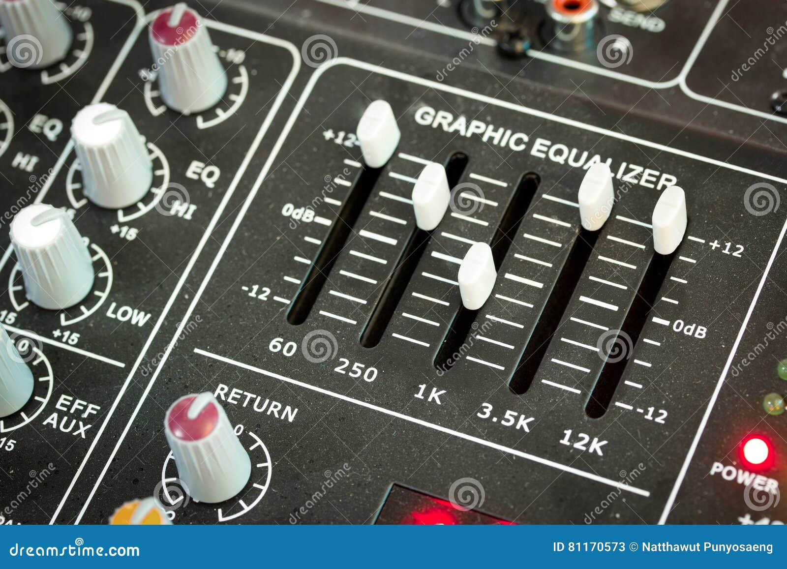 Sound Music Mixer Control Panel Stock Image - Image of push, channel ...