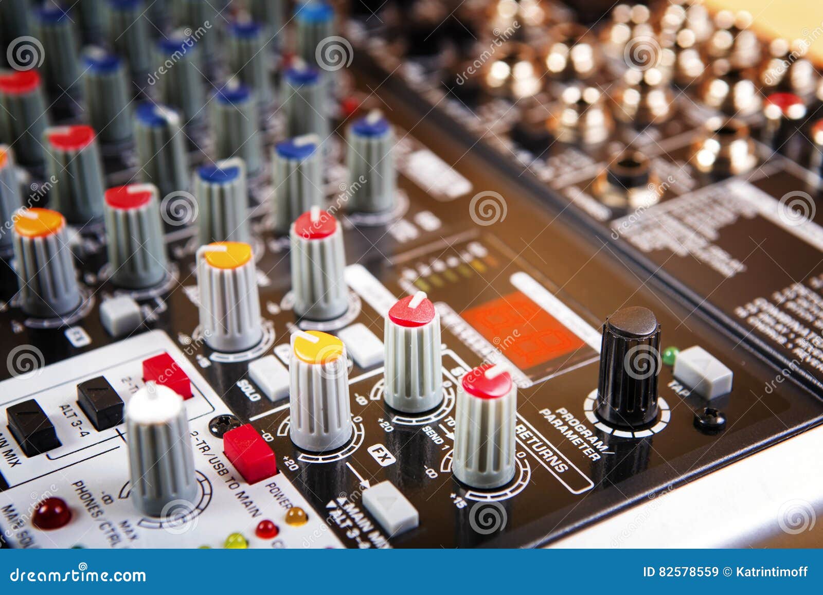 Sound Music Mixer Control Panel Stock Image - Image of board ...