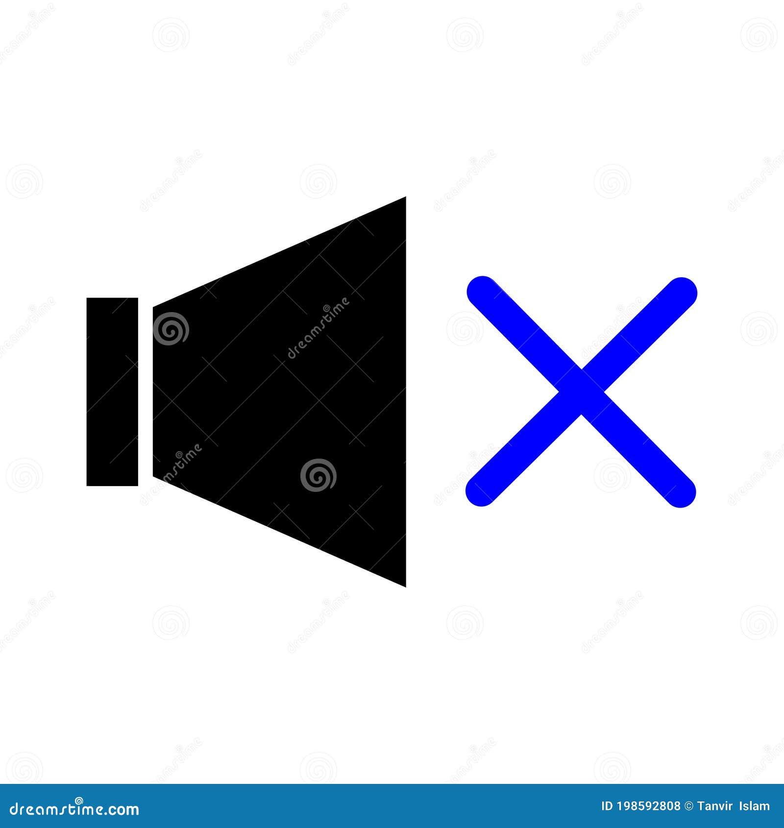 Sound mute icon stock vector. Illustration of sign, icon - 198592808