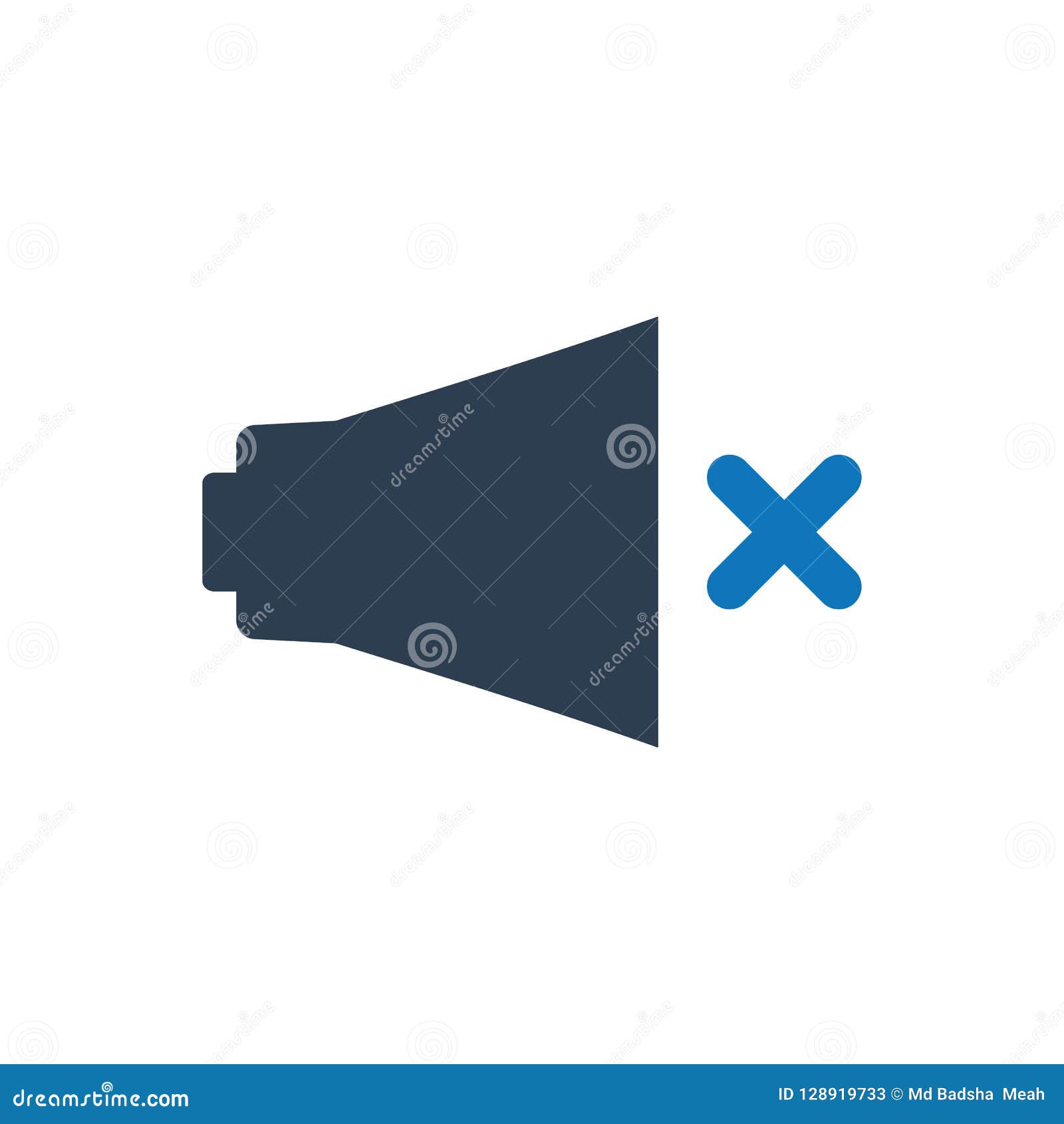 Sound Mute Icon stock vector. Illustration of mute, sign - 128919733