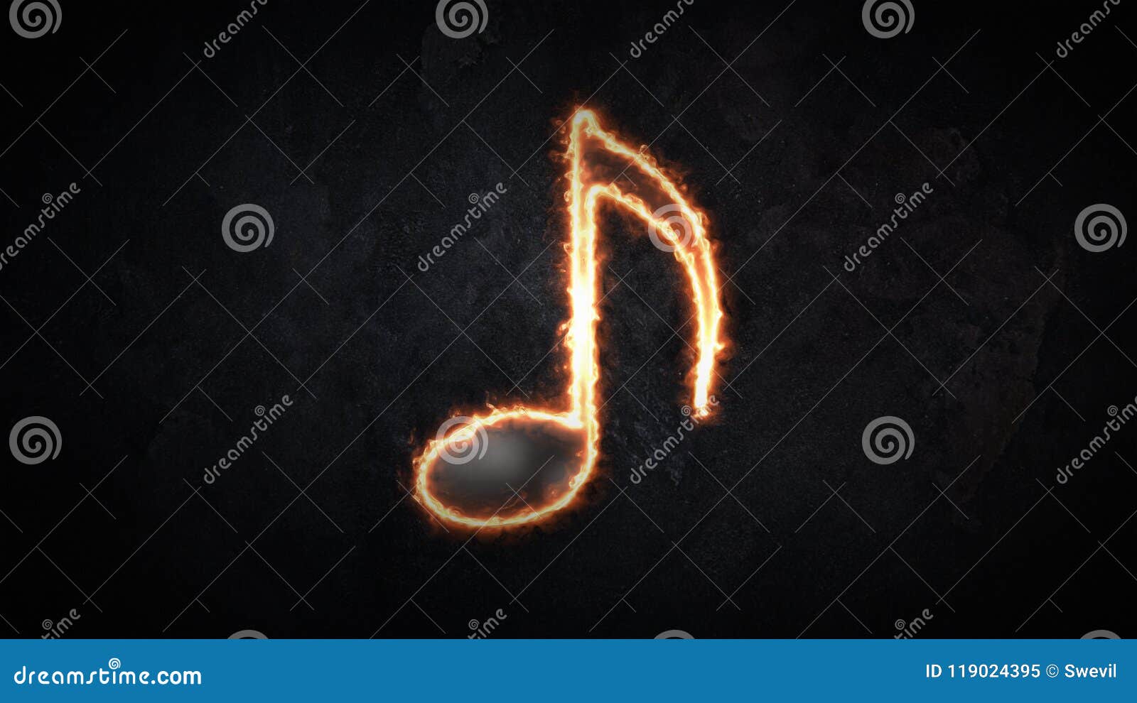 Sound Note Icon. the Note is on Fire 25 Stock Illustration ...