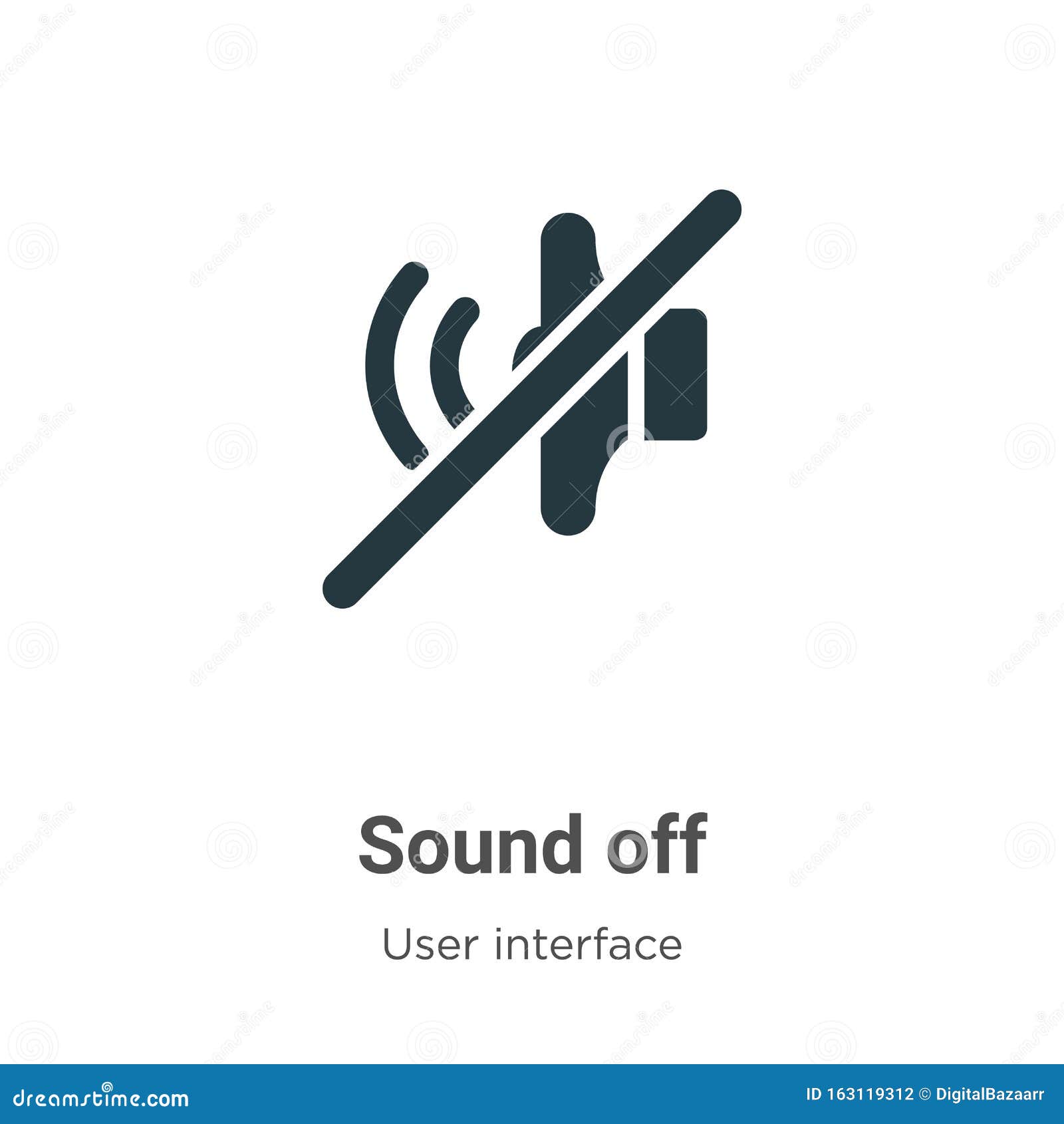 Sound Off Vector Icon on White Background. Flat Vector Sound Off Icon ...