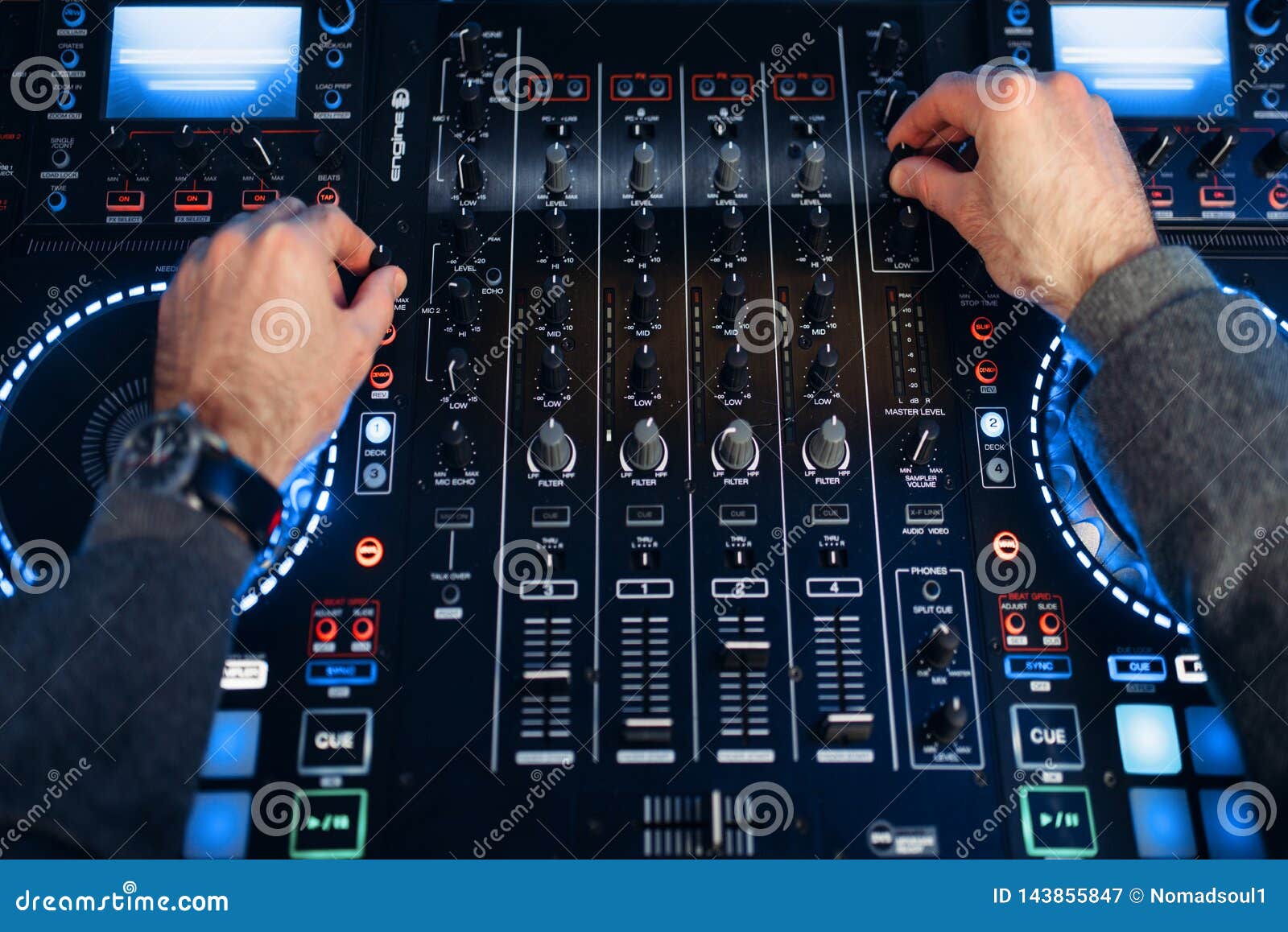 Sound Operator Hands Over the Remote Control Stock Image - Image of ...