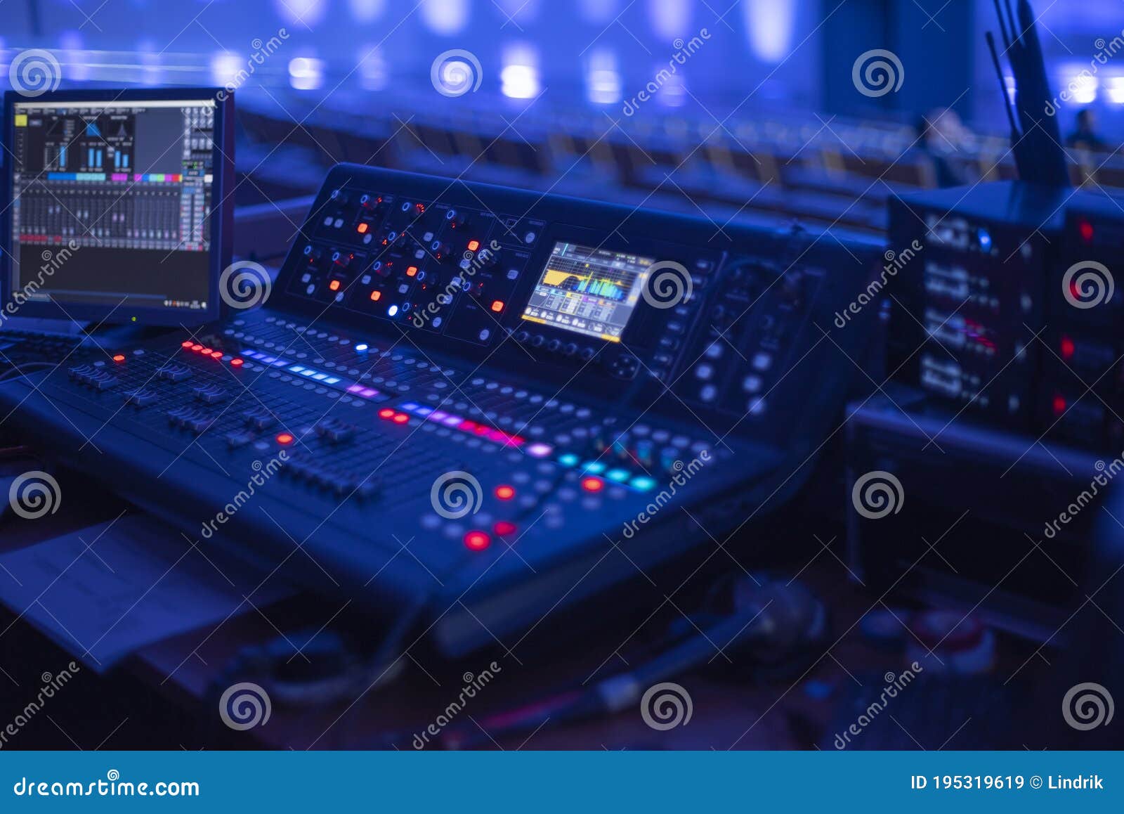 Sound panel stock image. Image of media, entertainment - 195319619