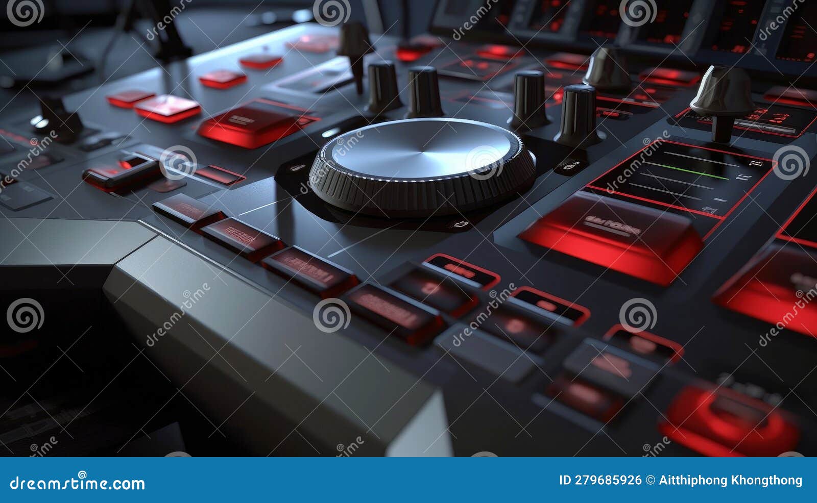 Sound Panel for Working in the Studio and on TV Projects. Close-up of ...