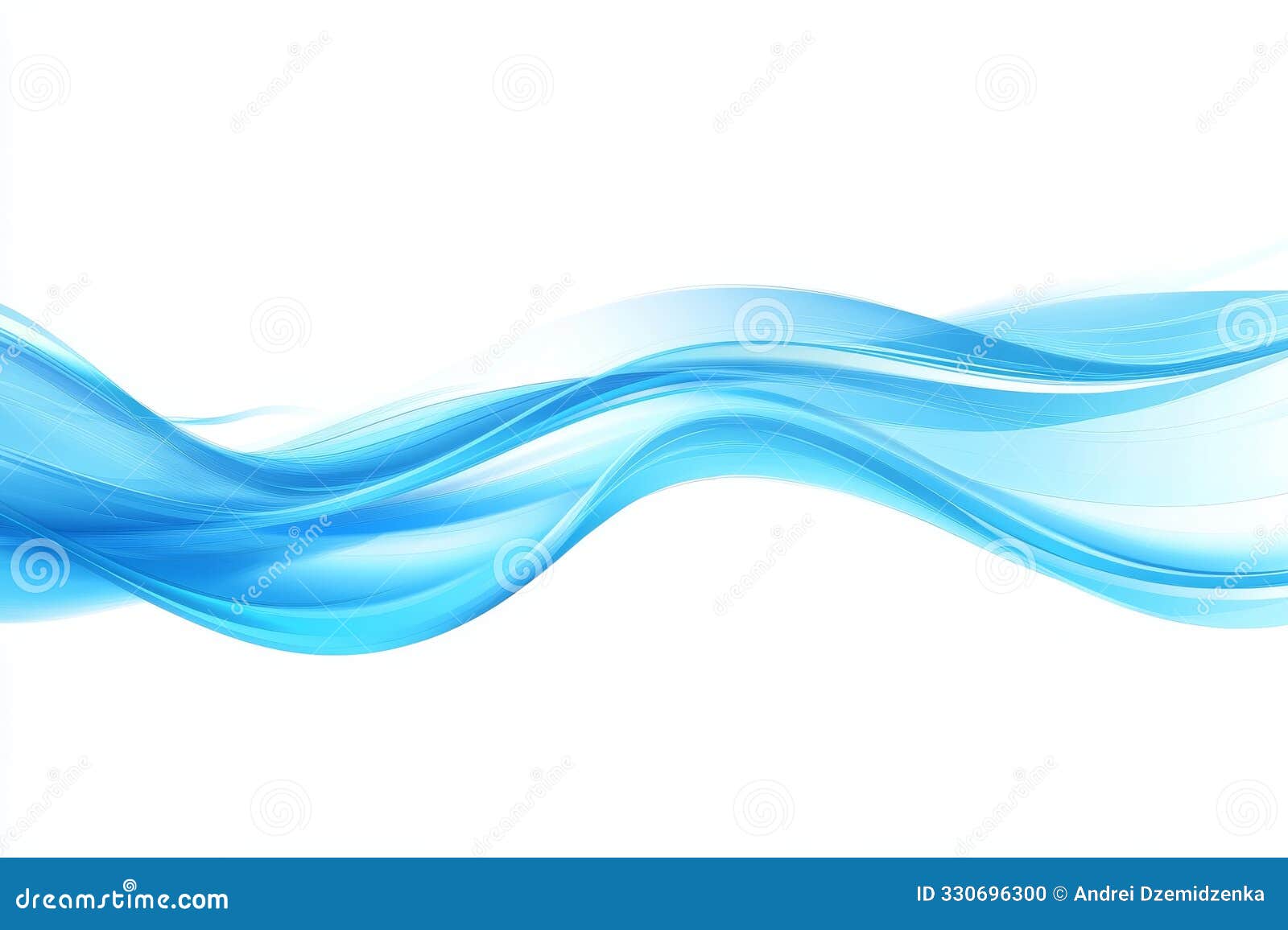 Sound Pattern of a Blue Waving Stream on a White Background Stock ...