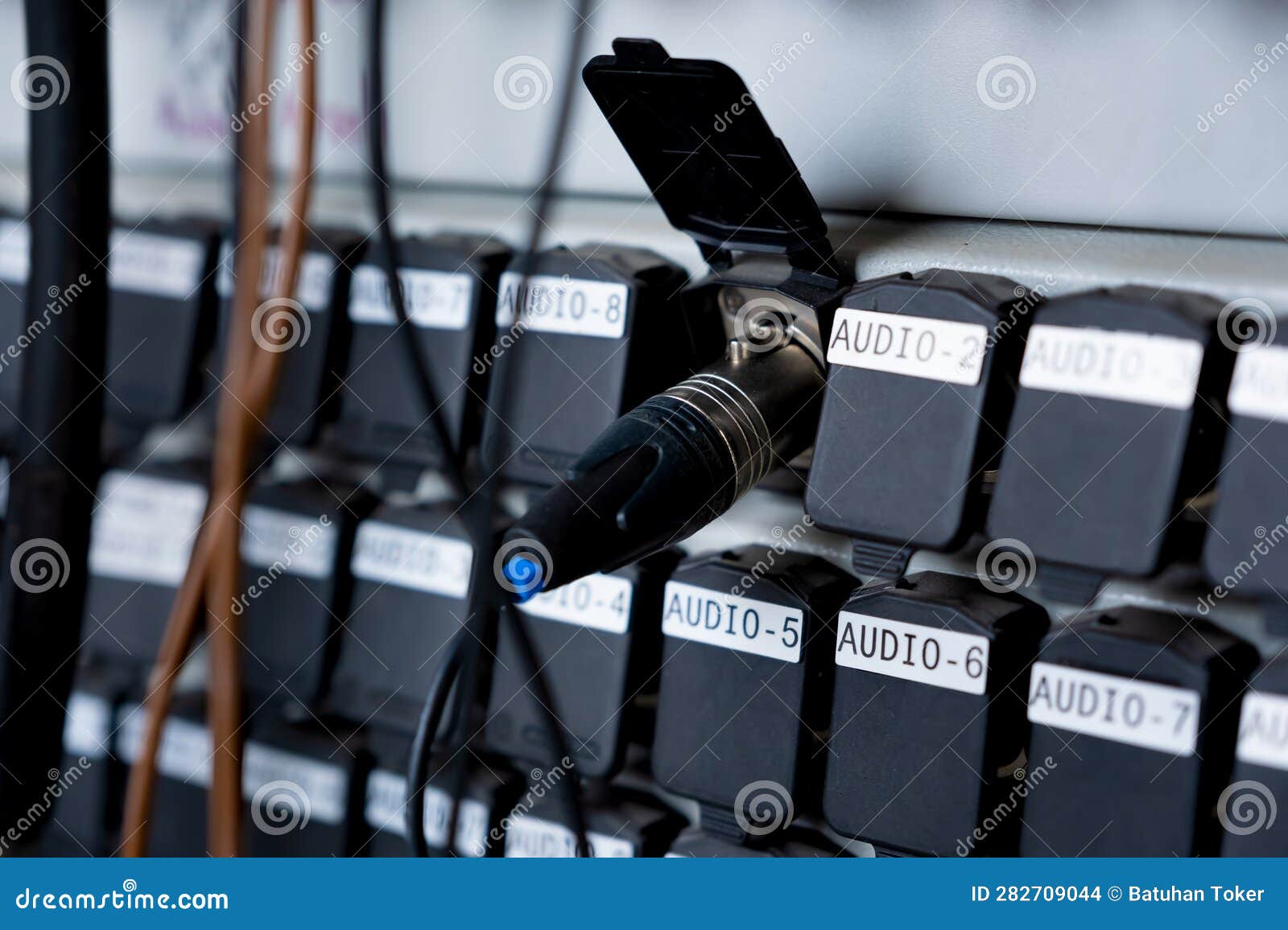 Sound Plugin Audio Cable on Studio System Boxes Stock Photo - Image of ...