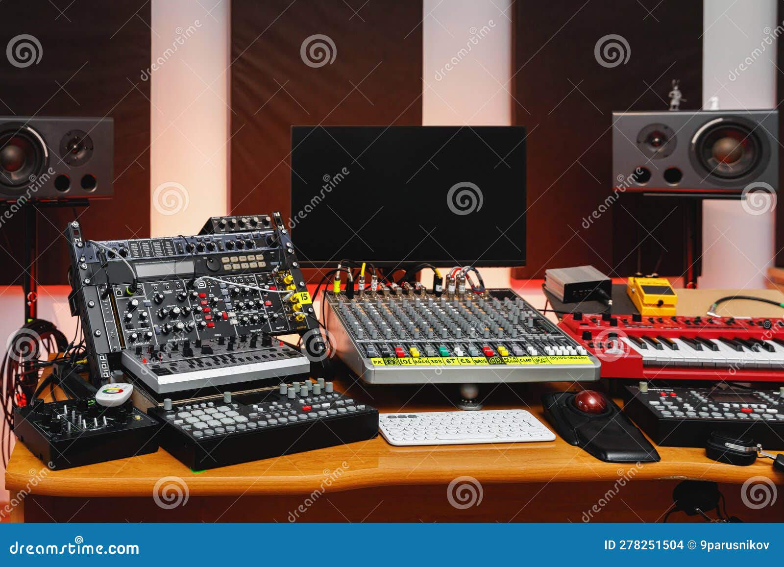 Sound Production Equipment in Production Studio Stock Photo - Image of ...