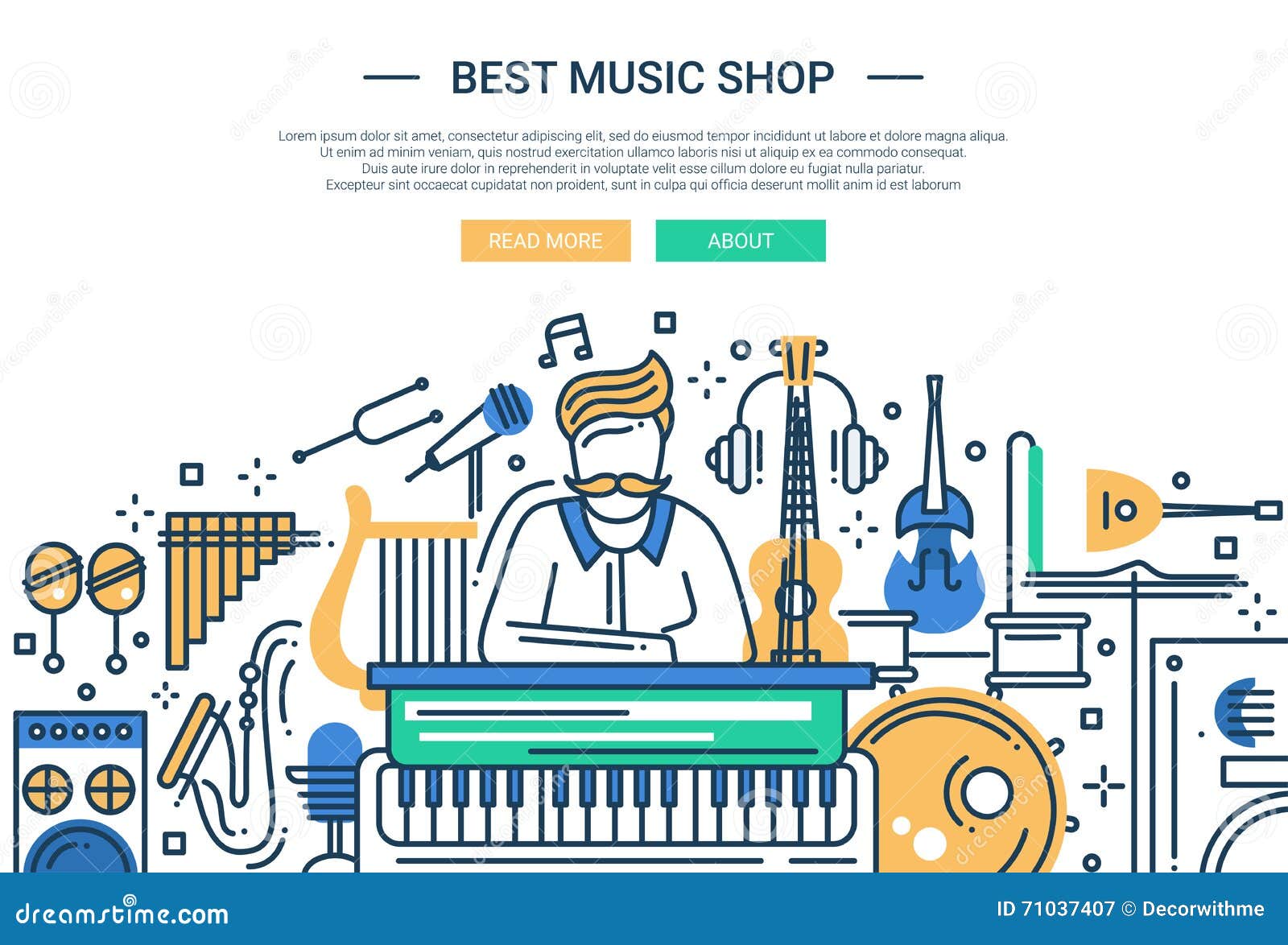 Sound Production - Website Header Banner Template Stock Vector ...