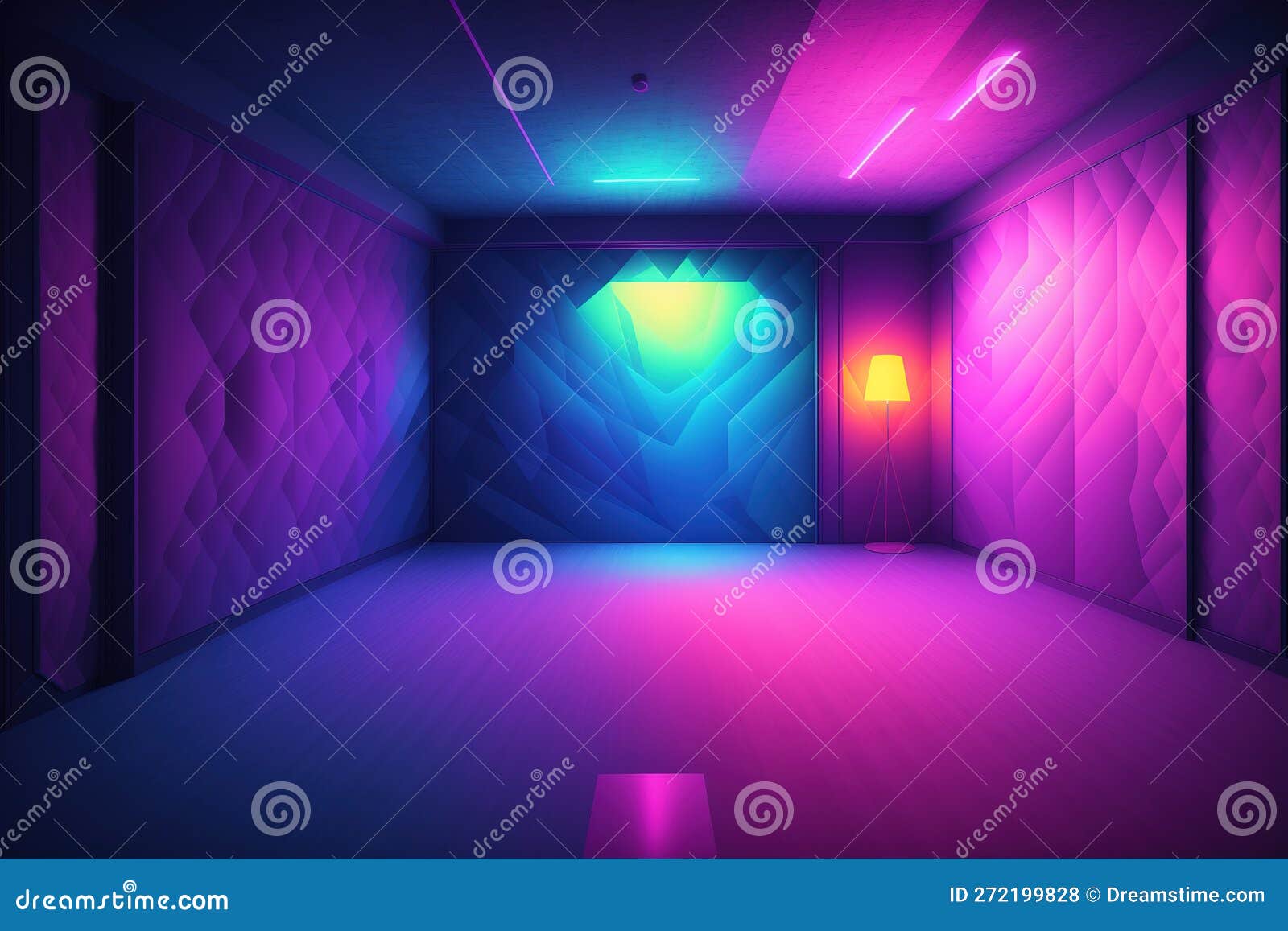 Sound Proof Environment Neon Ambience Stock Illustration - Illustration ...
