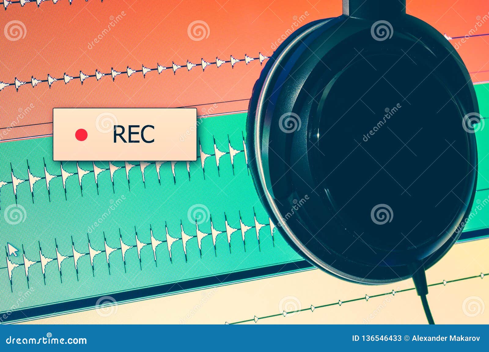 Sound Recording with a Graphical Interface Stock Image - Image of ...