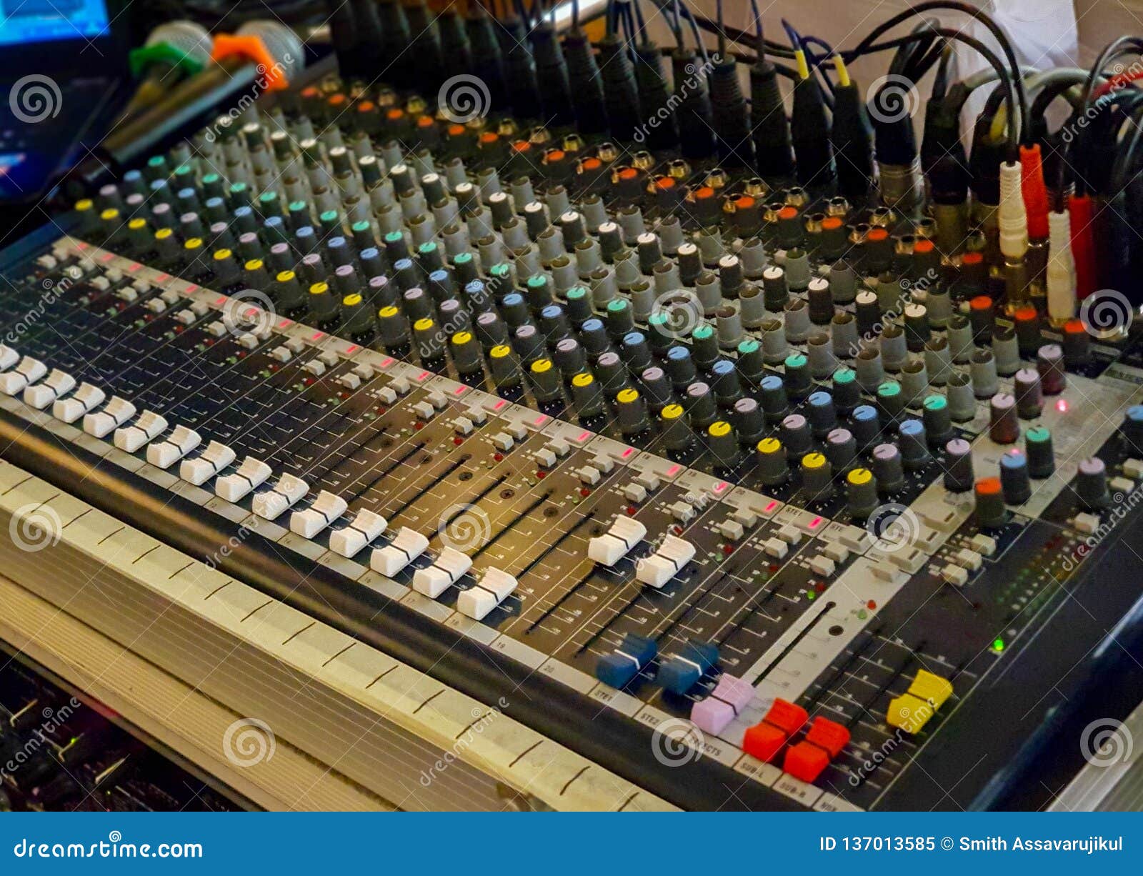 Sound Recording Music Mixer Control Panel Selective Focus. Stock Image ...