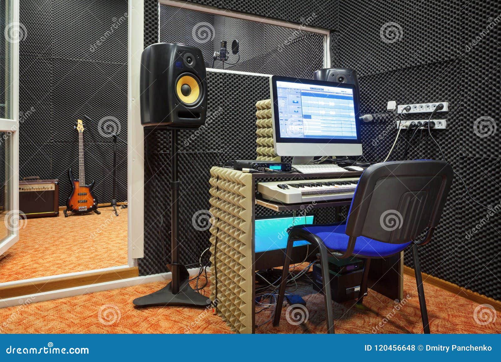 Sound Recording Studio Interior. Stock Photo - Image of guitar, bass ...