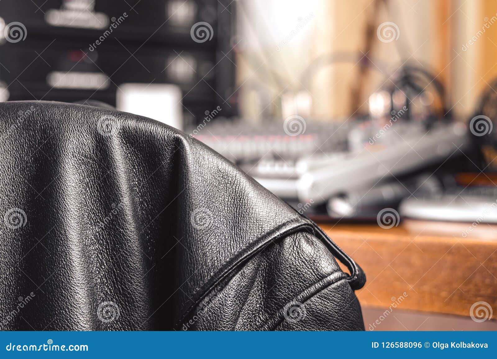 The Workplace of the Sound Engineer Stock Photo - Image of blue ...