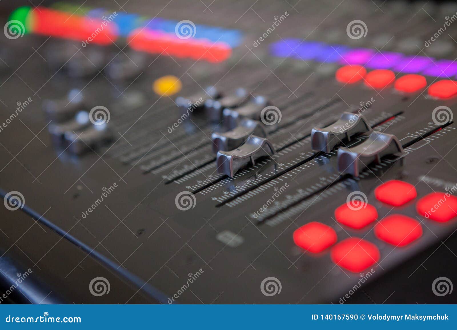 Sound Recording Studio Mixing Desk. Music Mixer Control Panel Stock ...