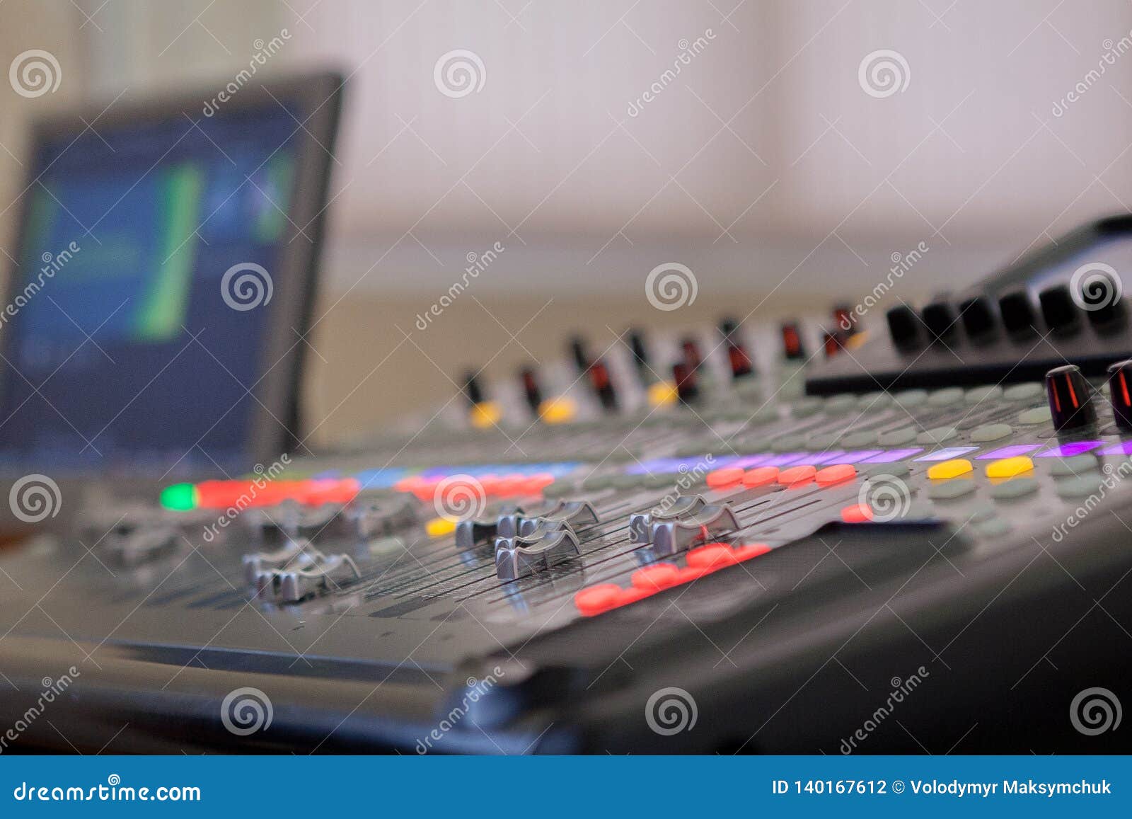Sound Recording Studio Mixing Desk. Music Mixer Control Panel Stock ...