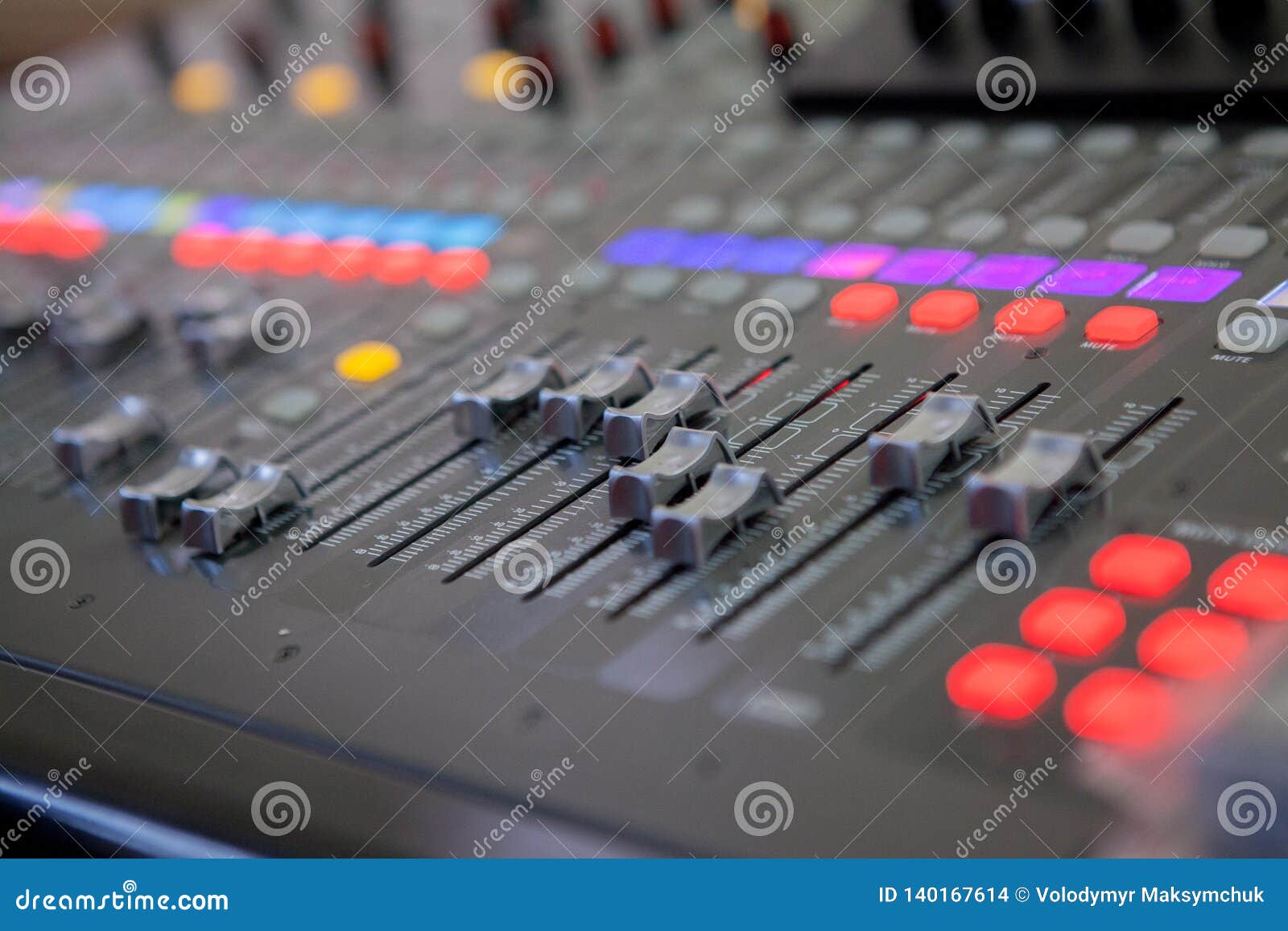 Sound Recording Studio Mixing Desk. Music Mixer Control Panel Stock ...