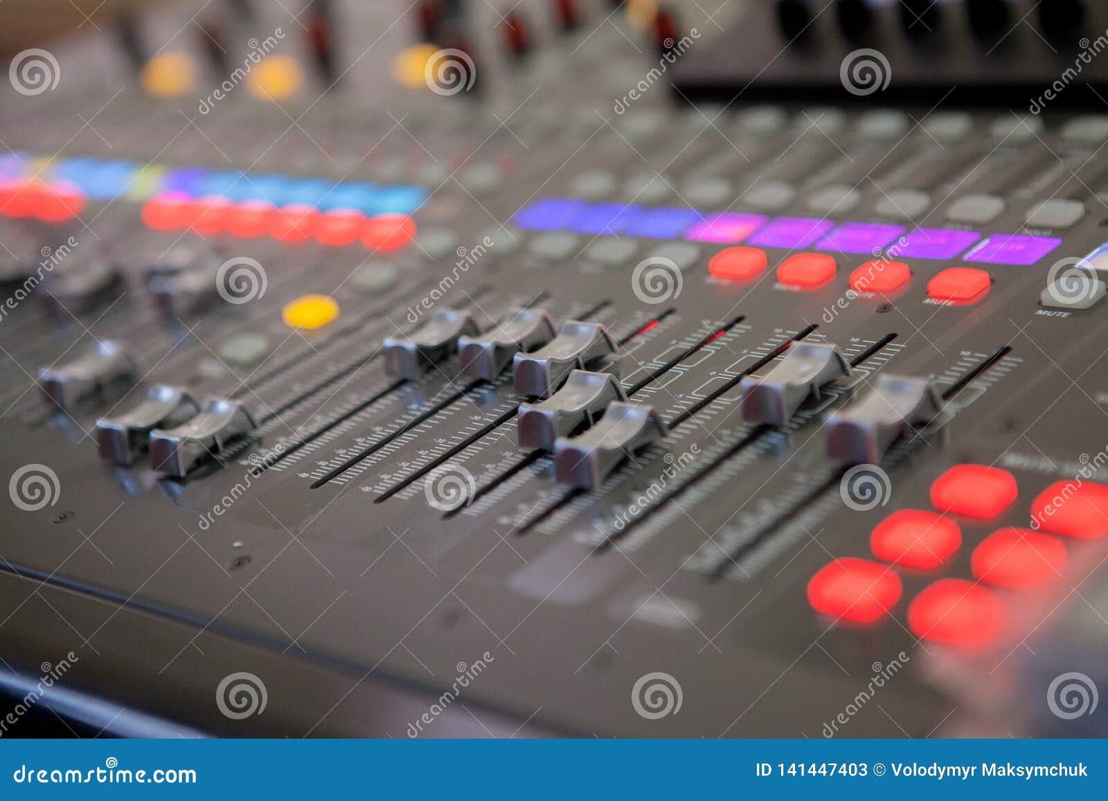 Sound Recording Studio Mixing Desk. Music Mixer Control Panel Stock ...