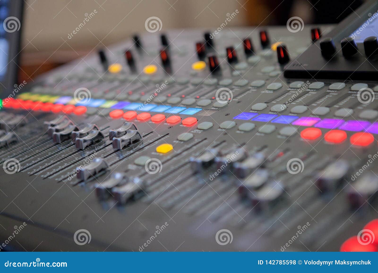 Sound Recording Studio Mixing Desk. Music Mixer Control Panel Stock ...