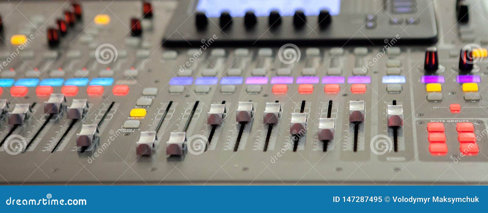 Sound Recording Studio Mixing Desk. Music Mixer Control Panel Stock ...