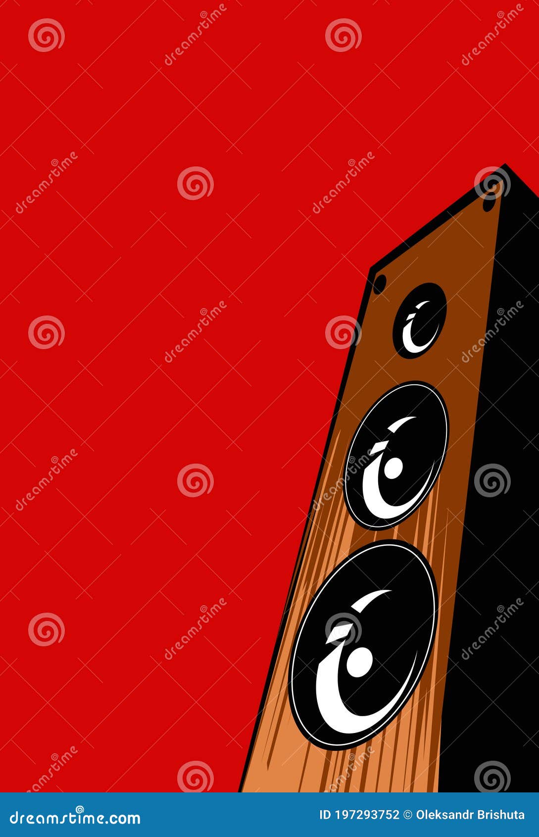 Sound Shop. Front Speaker. Acoustic System. Outline Vector Image ...
