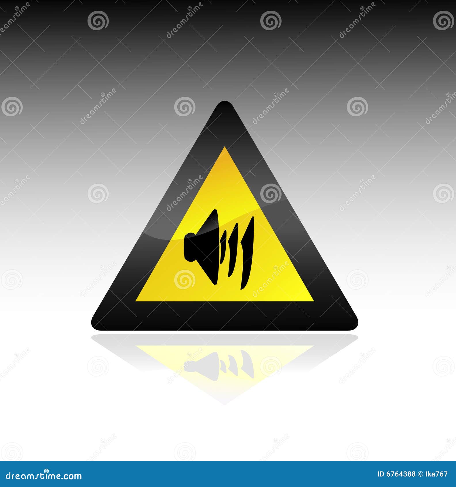 Sound sign stock vector. Illustration of precaution, construction - 6764388