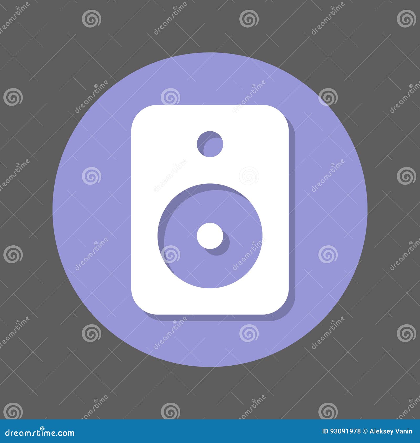 Sound Speaker Flat Icon. Round Colorful Button, Circular Vector Sign ...